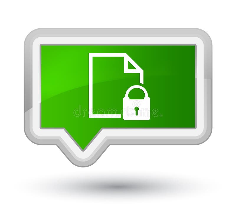 Secure Document Icon Prime Green Banner Button Stock Illustration ...