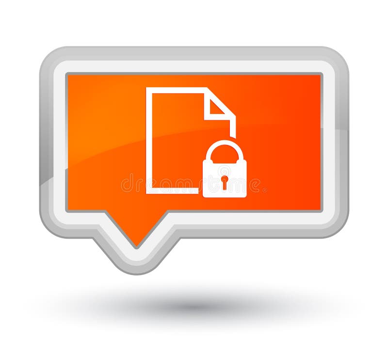 Secure Document Icon Prime Orange Banner Button Stock Illustration ...