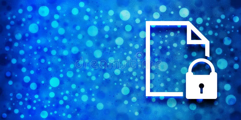 Secure Document Icon Special Blue Banner Background Stock Illustration ...