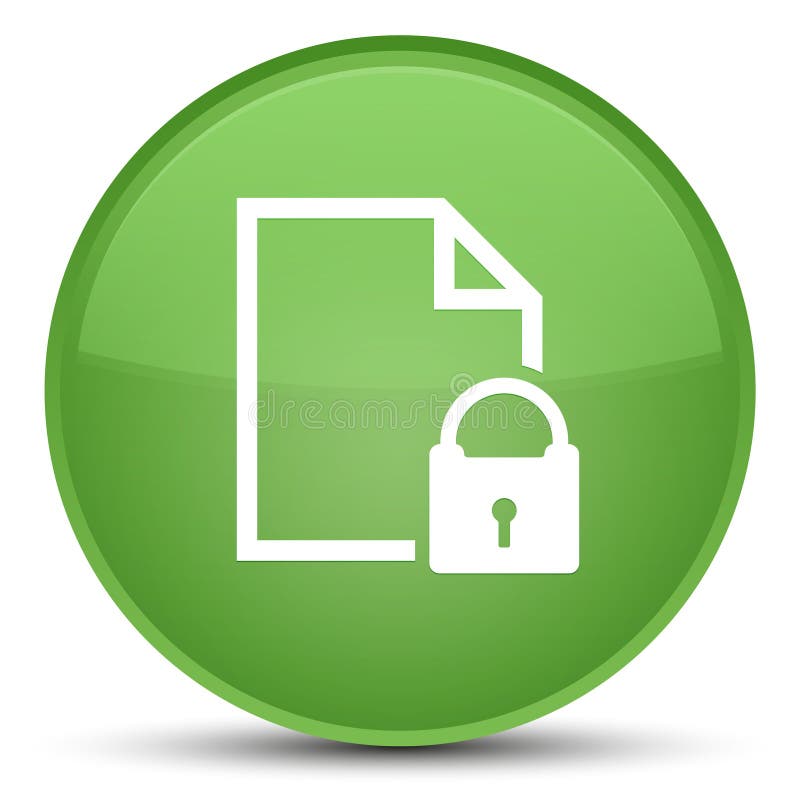 Secure Document Icon Special Soft Green Round Button Stock Illustration ...