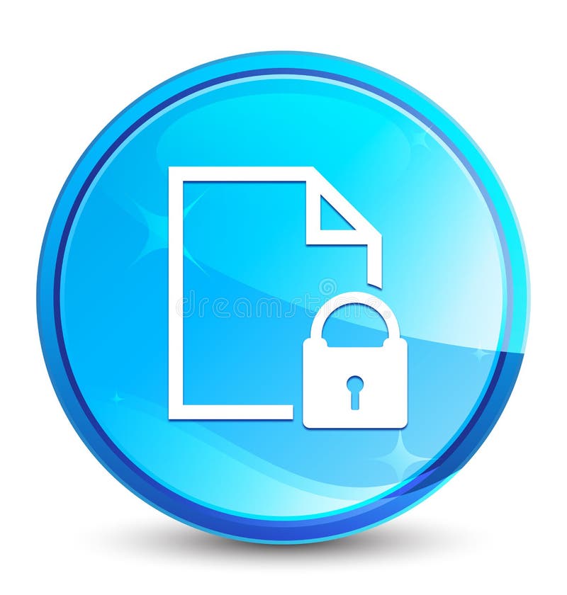 Secure Document Icon Splash Natural Blue Round Button Stock Vector ...