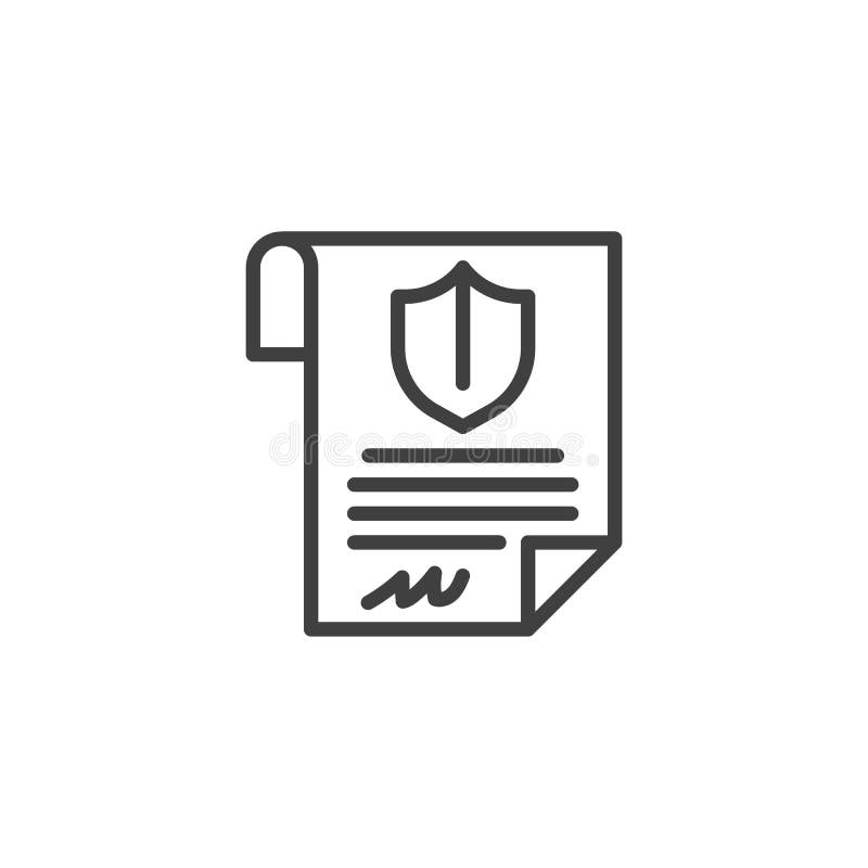 Secure document line icon stock illustration. Illustration of ...