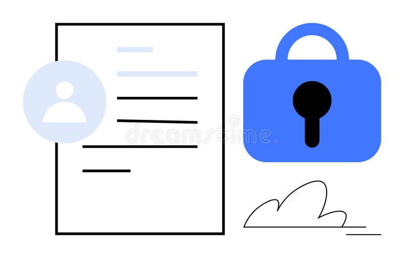 Secure Document with Lock Symbol for Data Protection and Privacy Stock ...