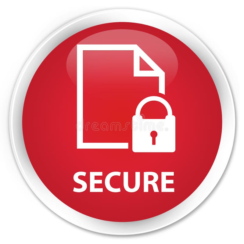 Secure (document Page Padlock Icon) Premium Red Round Button Stock ... Secure (document Page Padlock Icon) Premium Red Round Button Stock ...