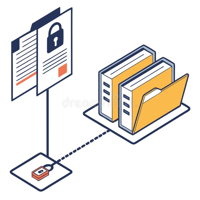 Secure Data Storage Protection Document Stock Illustrations – 7,226 ...