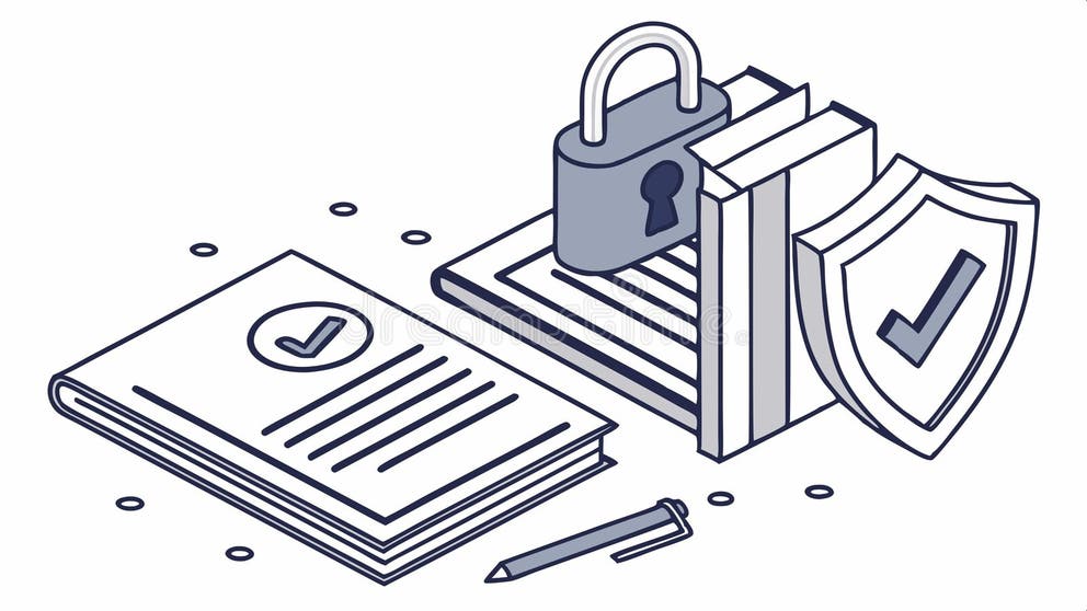 Secure Document Vector, Data Protection Symbol, Privacy and Security ...