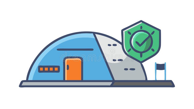 Secure Dome Facility for Controlled Environment, Vector Design ...