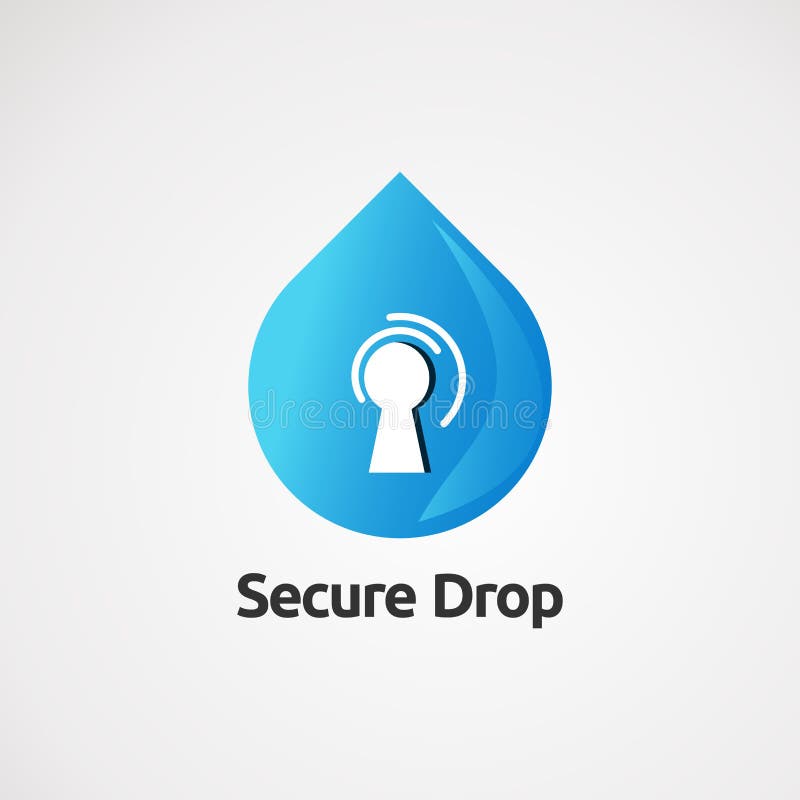 Secure Drop with Modern Concept, Icon, Element, and Template for ...