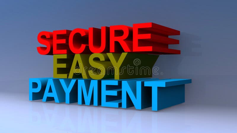 Secure Easy Payment on Blue Stock Illustration - Illustration of ...