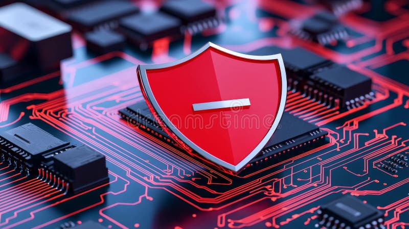 A Secure Electronic Barrier on a Chip, Illustrating Cybersecurity ...