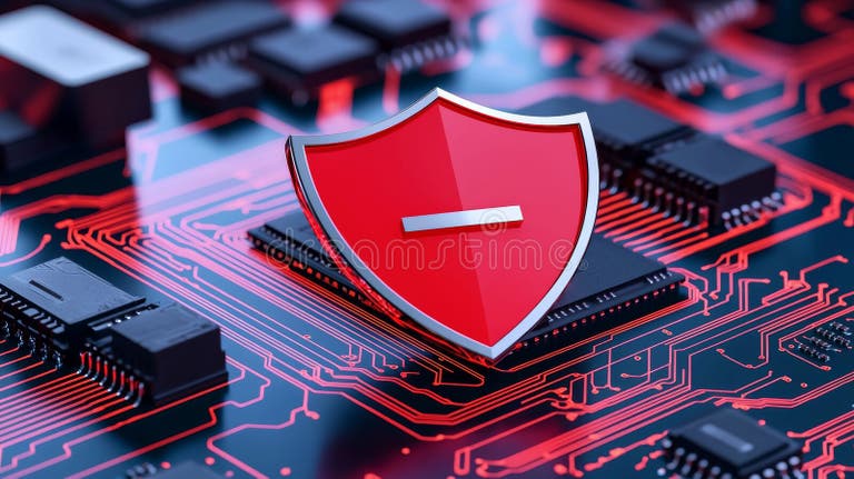 A Secure Electronic Barrier on a Chip, Illustrating Cybersecurity ...