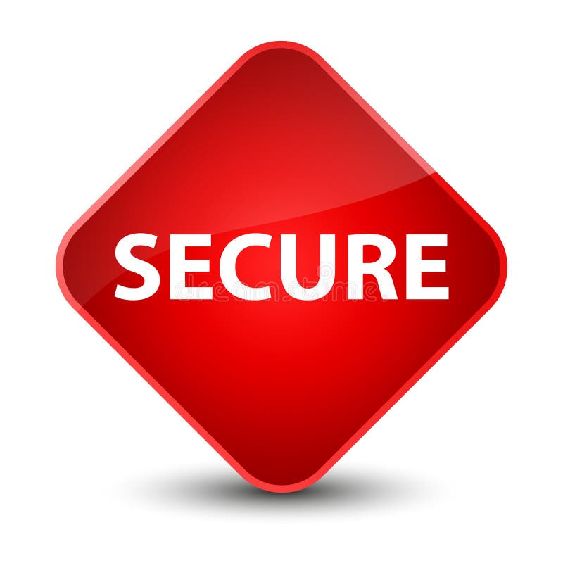 Secure Elegant Red Diamond Button Stock Illustration - Illustration of ...