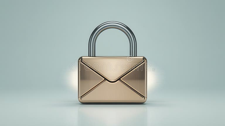 Secure Email Concept with Gold Envelope Padlock Design Stock ...