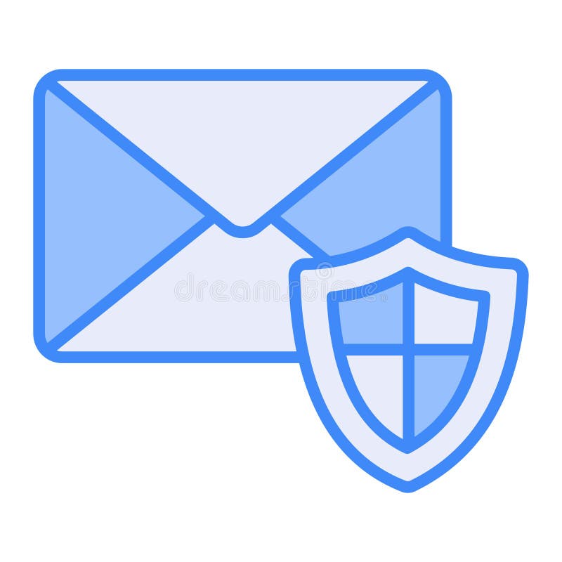 Secure Email Icon. Safe Mobile Mail, Email Sign with Shield Stock ...