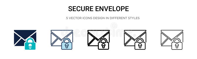 Secure Envelope Icon in Filled, Thin Line, Outline and Stroke Style ...