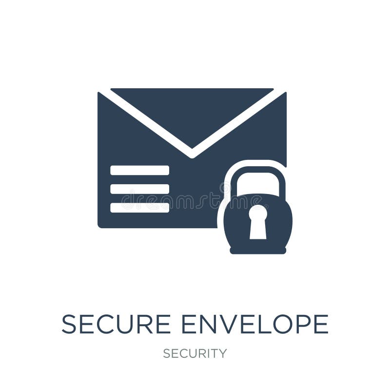 Secure Envelope Icon in Trendy Design Style. Secure Envelope Icon ...