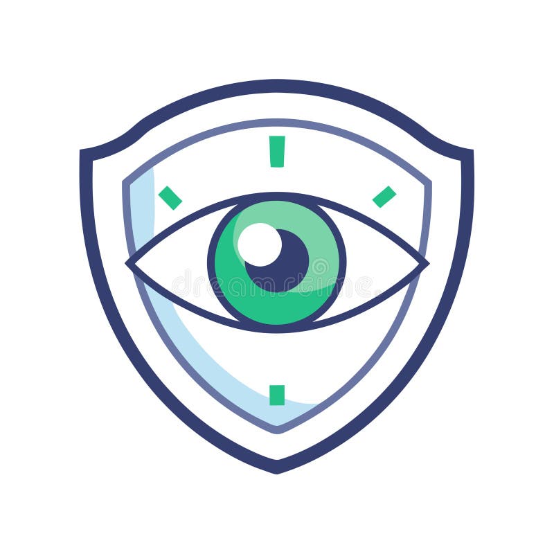 Secure Eye Shield Icon: Data Privacy and Protection Vector Illustration ...