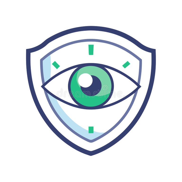 Secure Eye Shield Icon: Data Privacy and Protection Vector Illustration ...