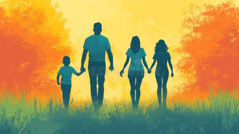 Secure Family Future, Vibrant Nature Background Symbolizing Love, Unity ...
