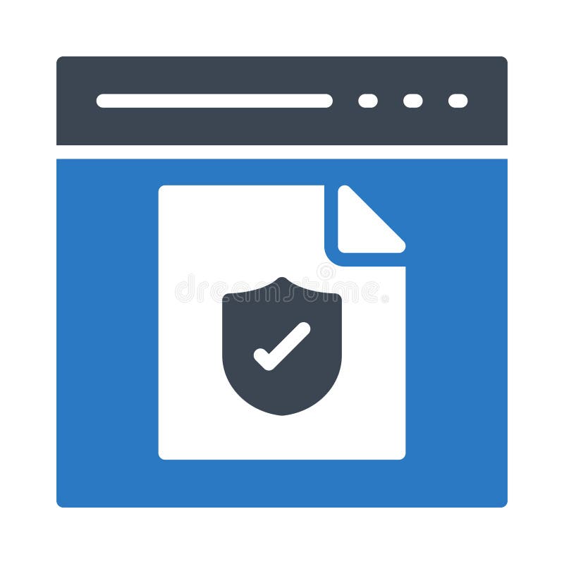 Secure File Browser Glyph Color Flat Vector Icon Stock Vector Illustration Of Line Cloud