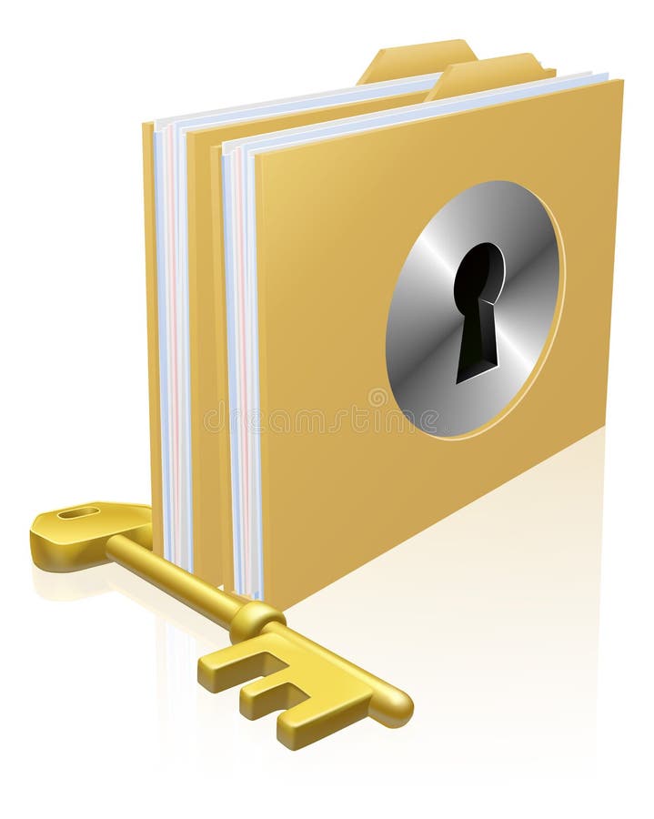 Folder icon and lock stock illustration. Illustration of lock - 9529772