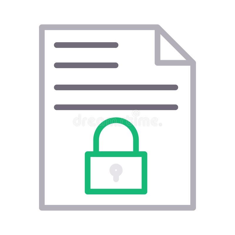 Secure File Glyph Color Vector Icon Stock Illustration - Illustration ...