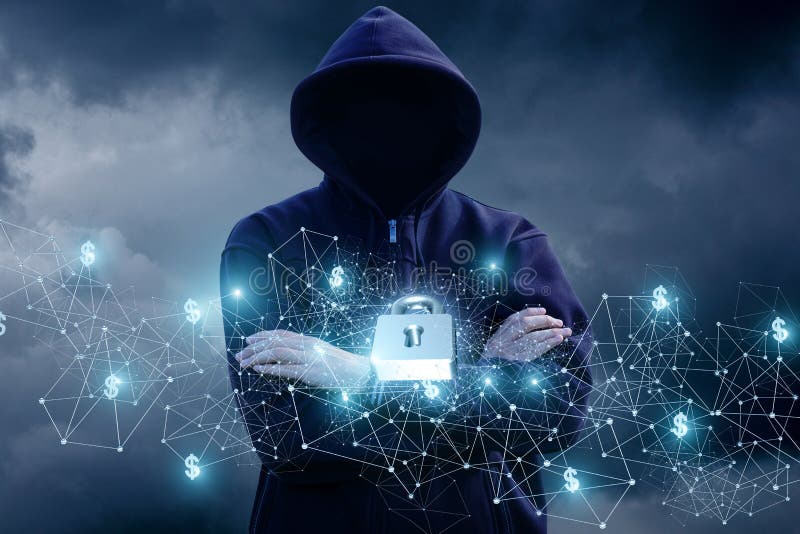 Secure Financial Network from the Attack of a Hacker . Stock ...