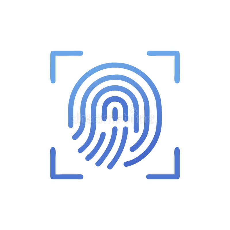 Secure Fingerprint Scanning Icon Stock Image - Illustration of security ...