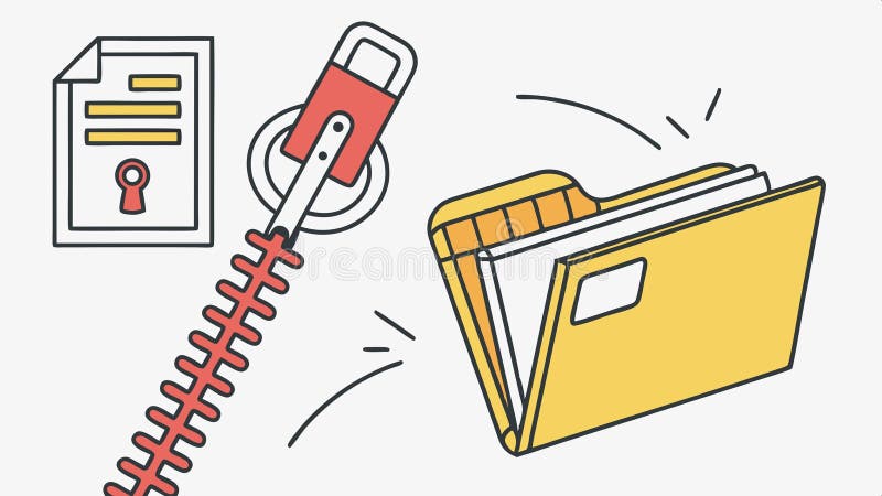 Secure Folder With Key Document Privacy And Data Protection Vector Design Generative Ai Stock