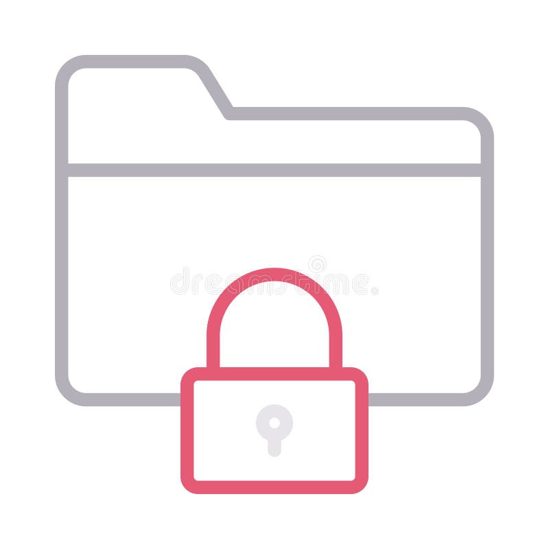 Secure Folder Thin Line Color Vector Icon Stock Vector Illustration Of File Apps 146711115