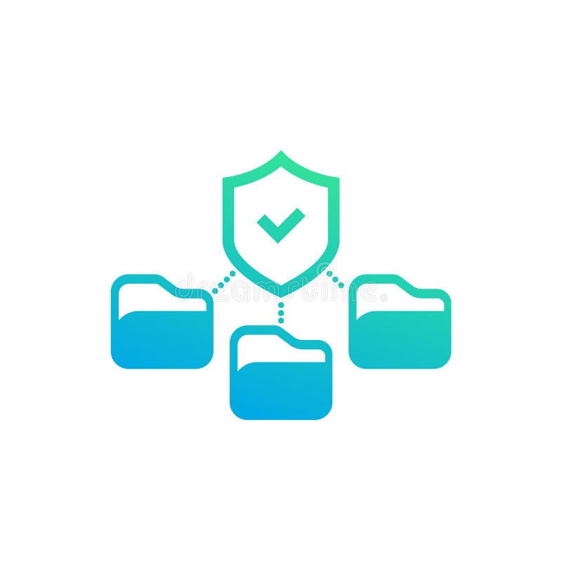 Secure Folders Icon on White Stock Vector - Illustration of locked ...