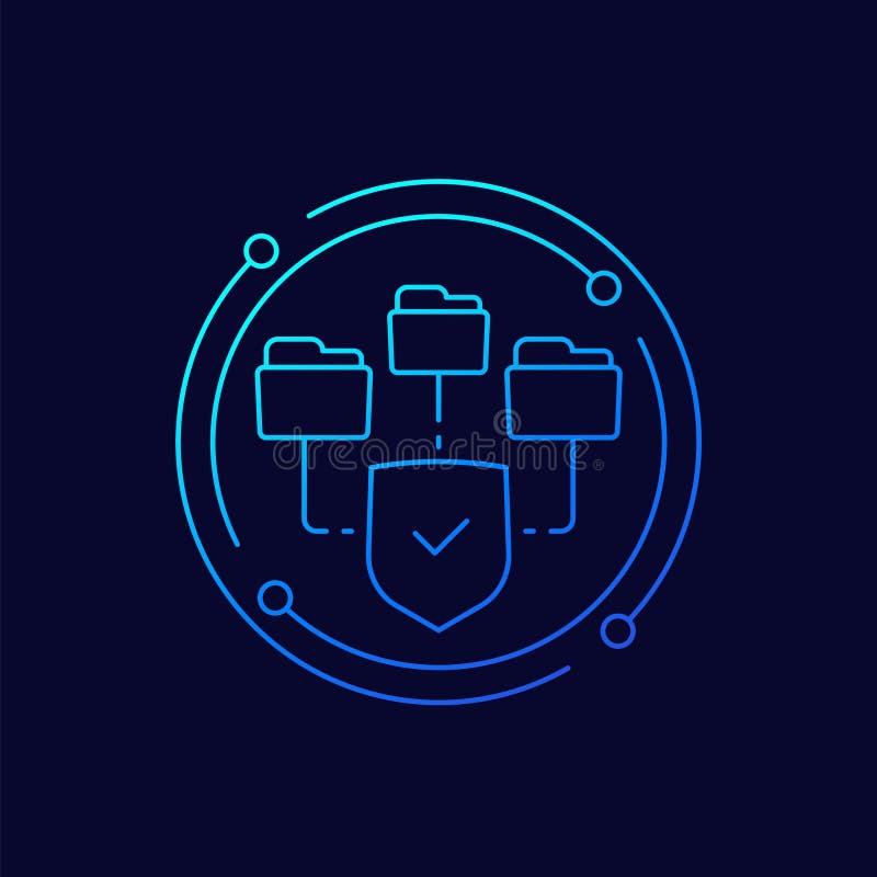 Secure Folders Line Icon, Data Security Vector Stock Vector ...