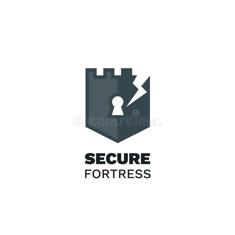 Secure Fortress Flat Logo. Information Security Concept Stock Vector ...