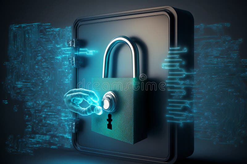 Secure and Futuristic Online Environment Stock Illustration ...