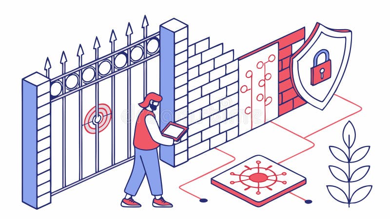 Secure Gate Access, Cybersecurity and Privacy, Vector Design Generative ...