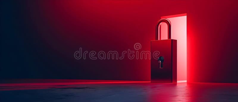 Secure Gateway: Cybersecurity in Neon. Concept Cybersecurity, Neon ...