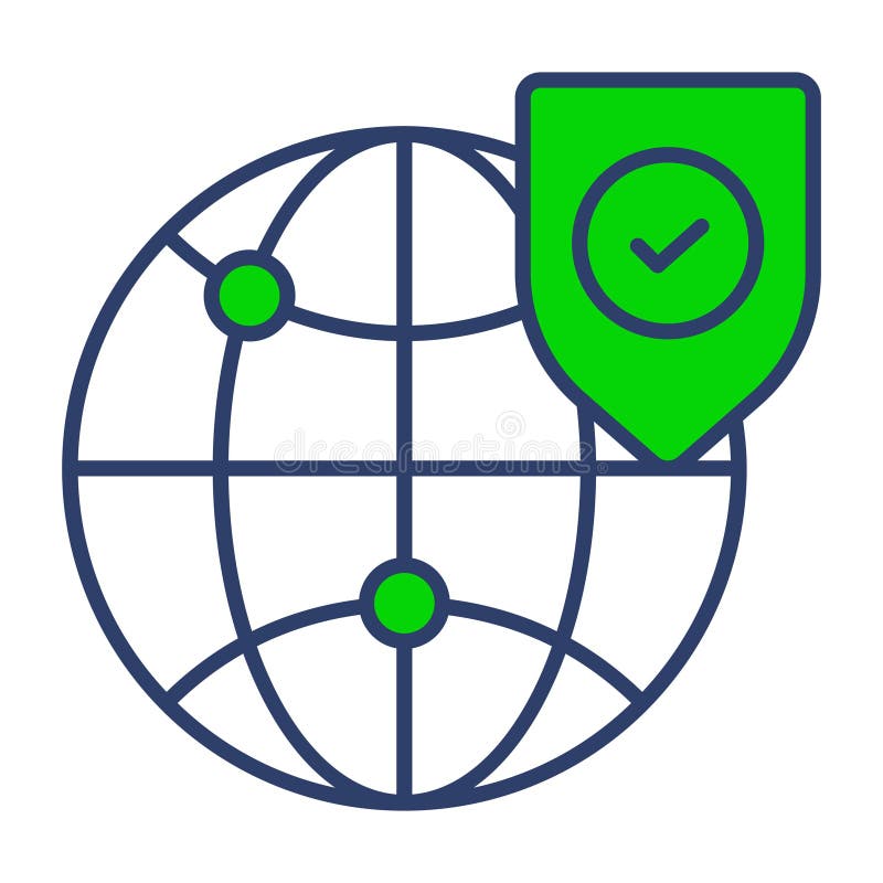 Secure Global Business Icon Modern Illustration Stock Vector ...