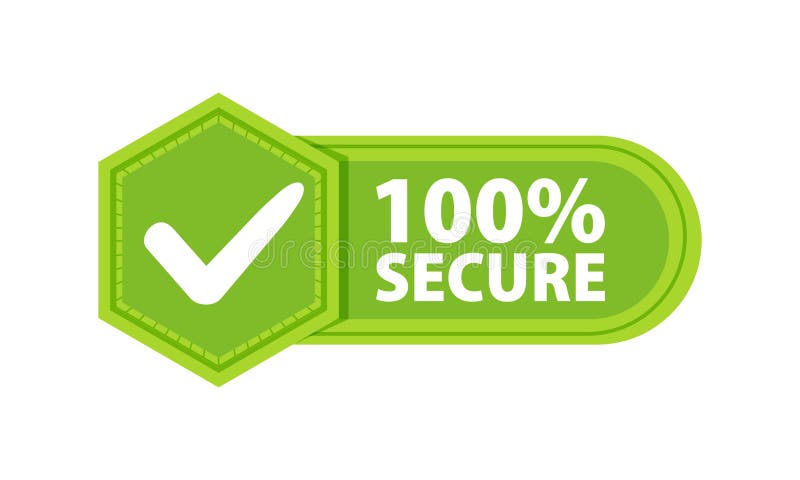 100 Secure Grunge Badge with a Check Mark. Label or Sticker Stock ...