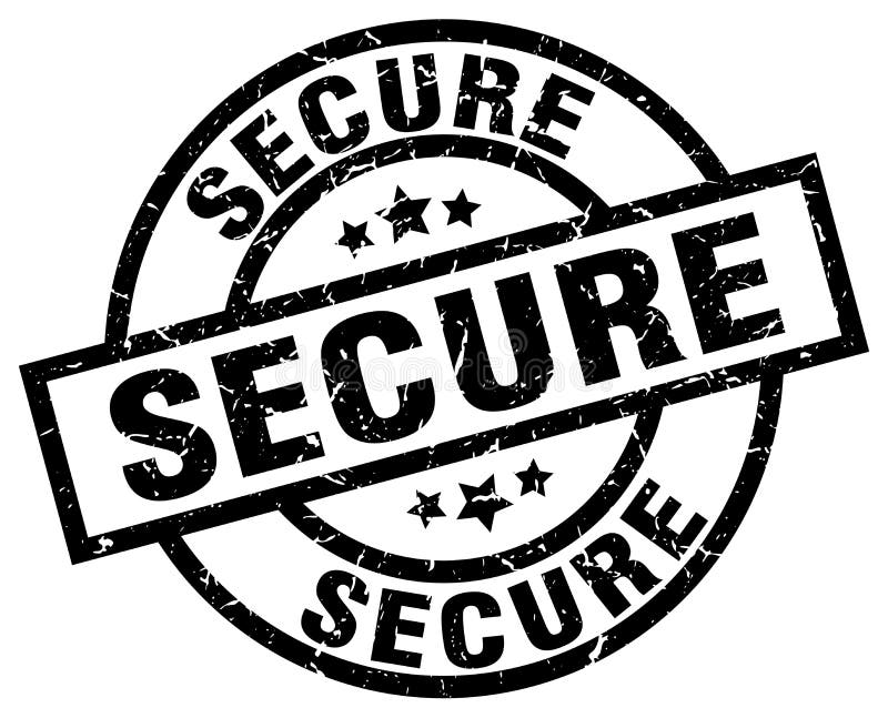 Secure stamp stock vector. Illustration of black, vector - 122368441