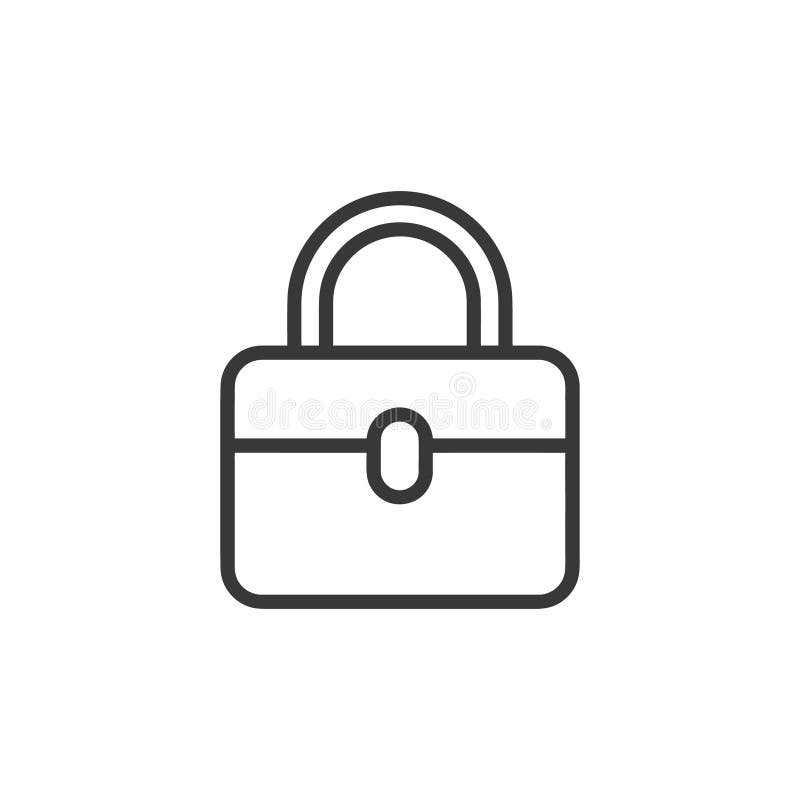 Secure Handbag Icon, Simple Line Design Stock Vector - Illustration of ...