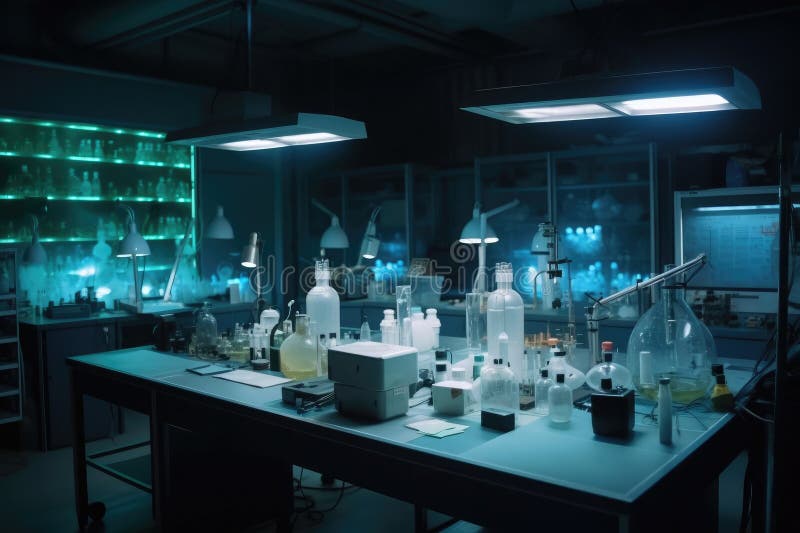 In a Secure High Level Laboratory Scientists in a Coverall Conducting a ...