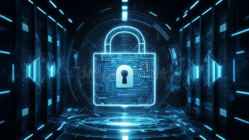 Secure High Tech Environment with Tech Support Stock Illustration ...