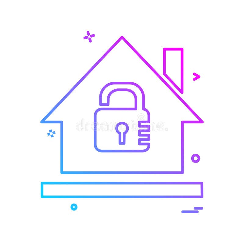 Secure Home Icon Design Vector Stock Vector - Illustration of ...