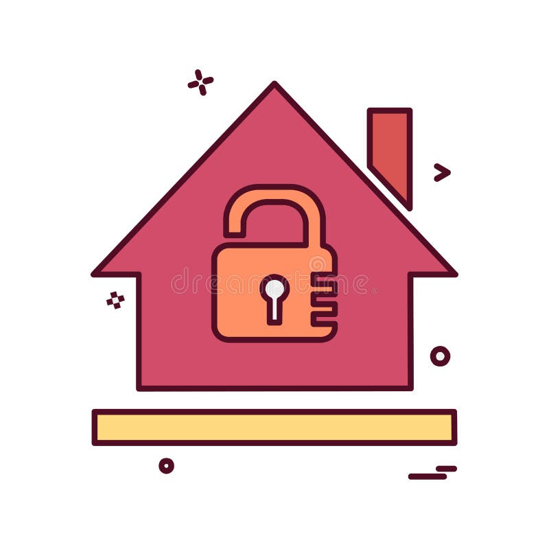 Secure Home Icon Design Vector Stock Vector - Illustration of computer ...