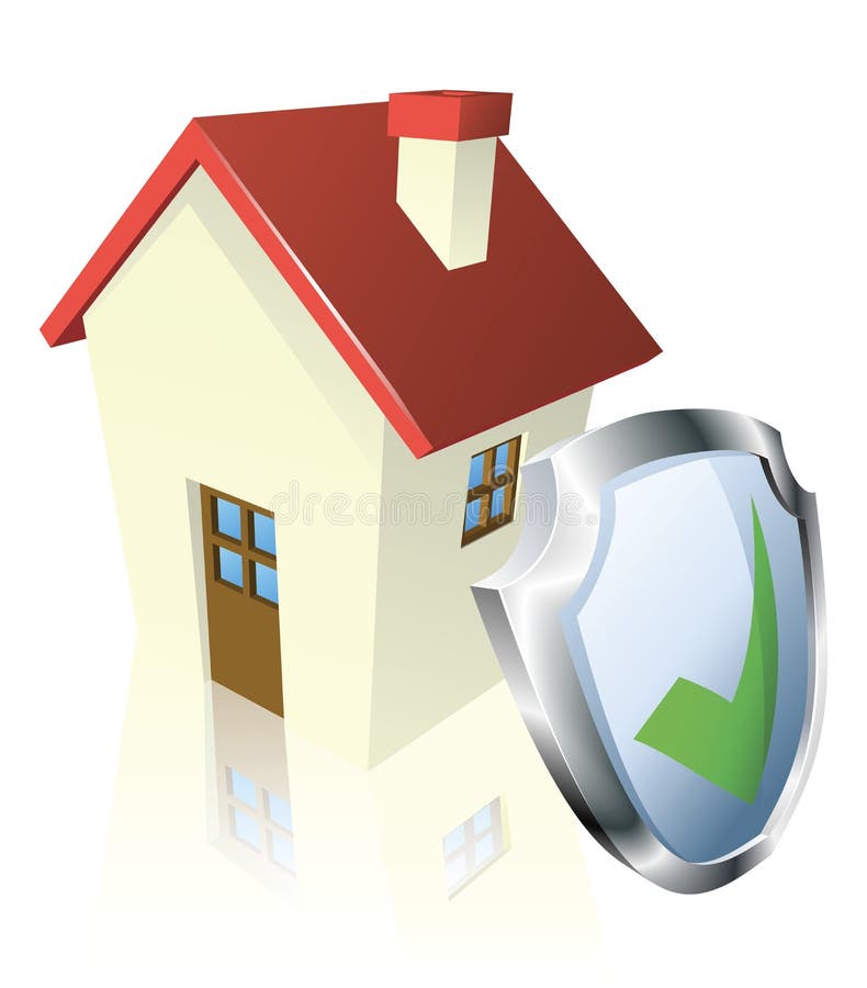 3d House under protection stock illustration. Illustration of home ...