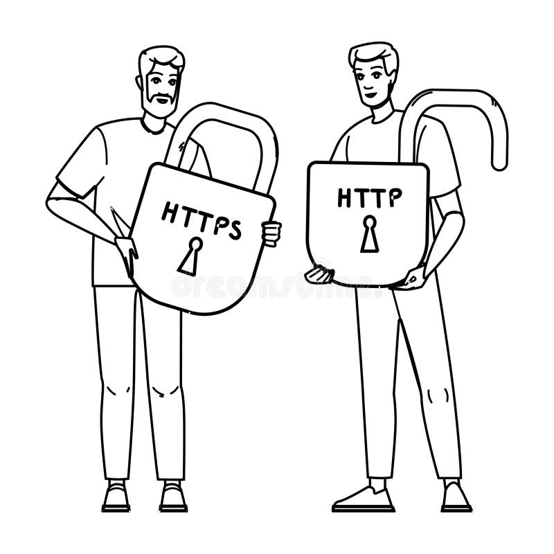 Secure https http vector stock vector. Illustration of hyperlink ...