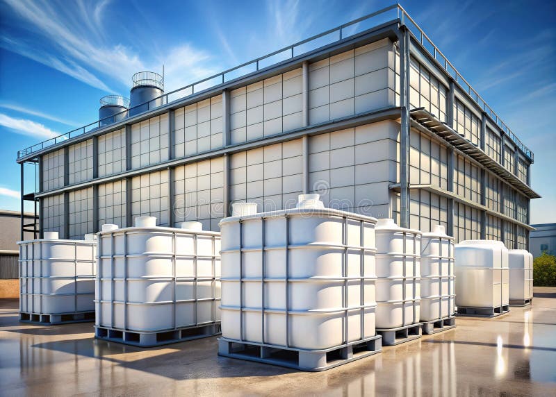Secure Industrial Chemical Storage White IBC Containers and Steel ...