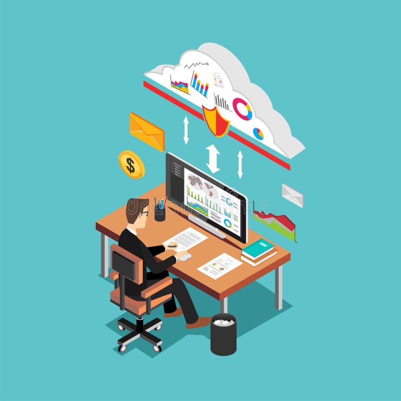 Secure Internet Access. Cloud Service Concept Stock Vector ...