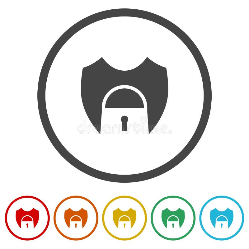 Secure Internet Icons in Color Circle Buttons Stock Vector ...