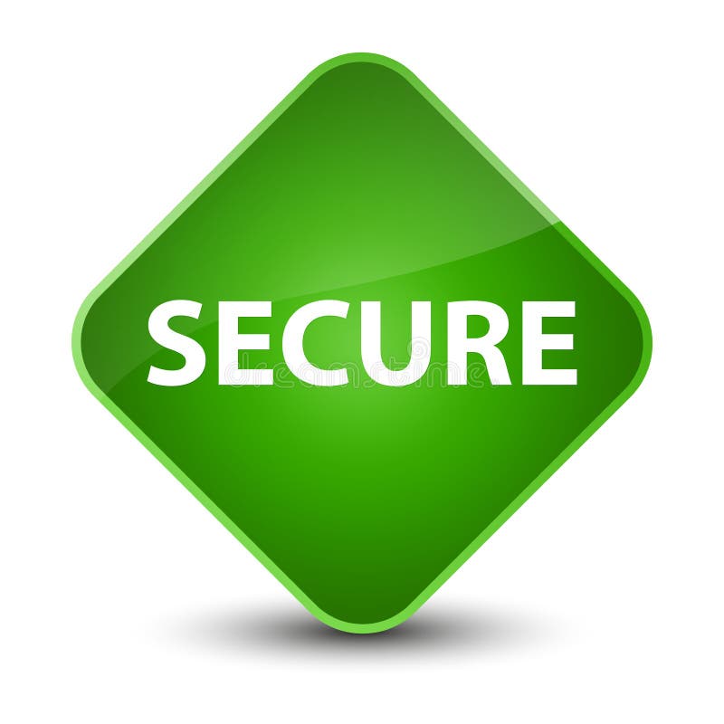 Secure Elegant Green Diamond Button Stock Illustration - Illustration ...